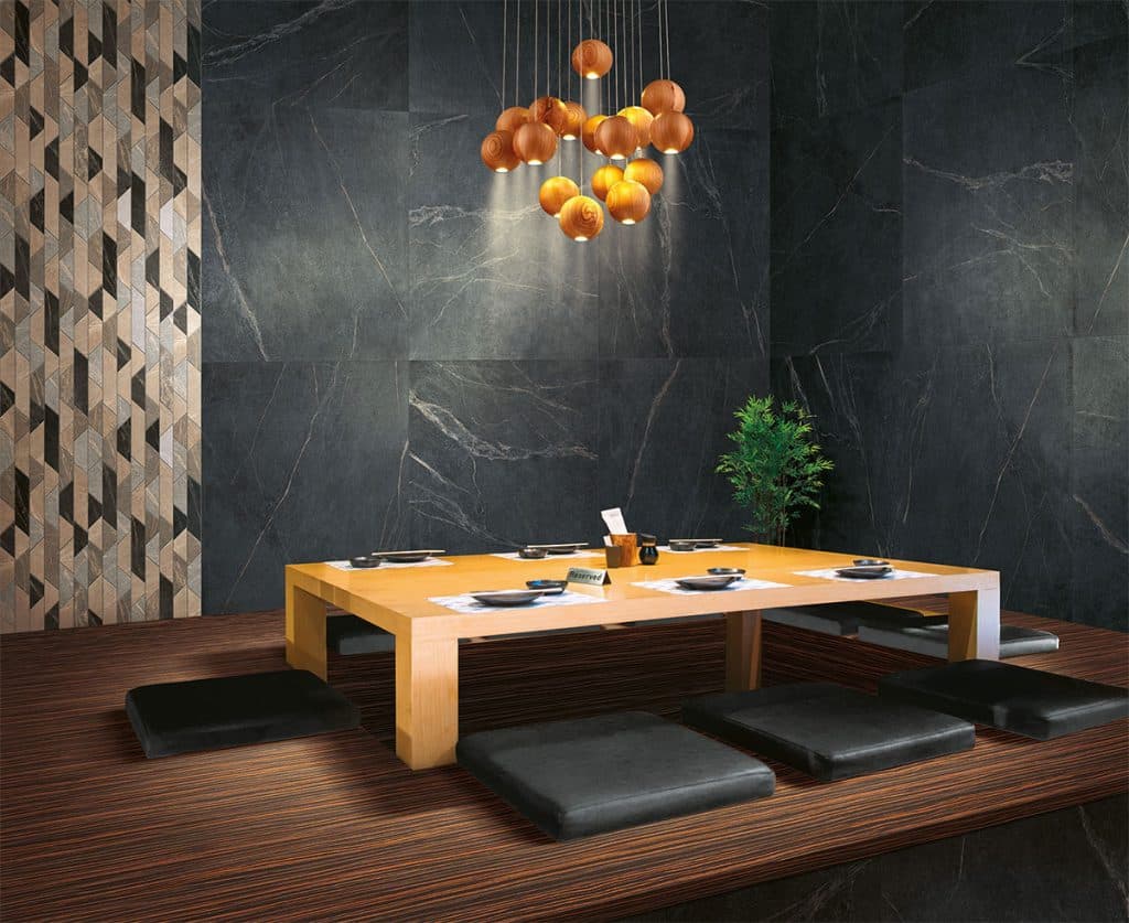 Fractured Stone Black Rectified 600×600 - Bay Ceramic Tiles
